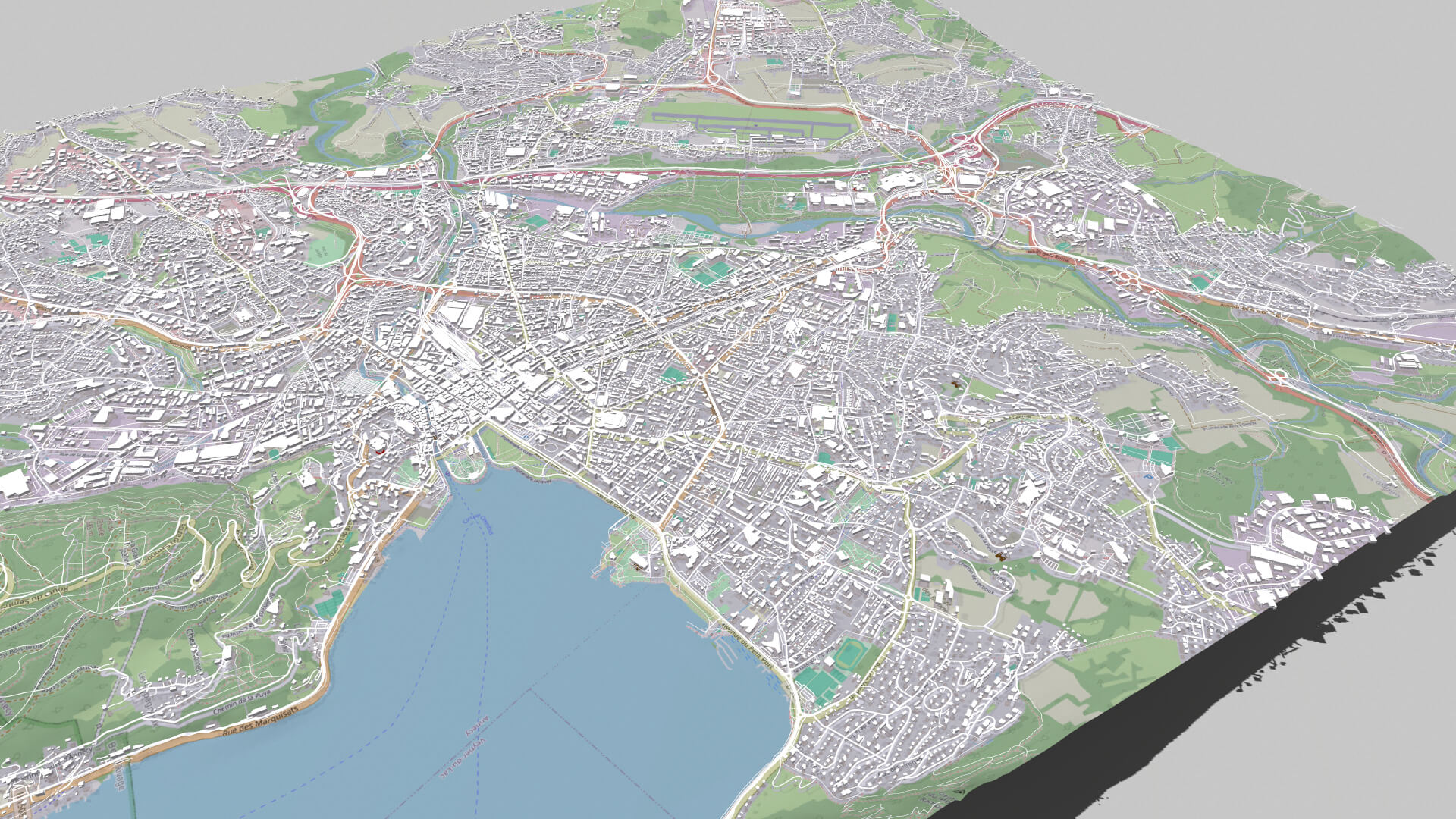 Cityscape Annecy France - 3D Model by clickshop3d