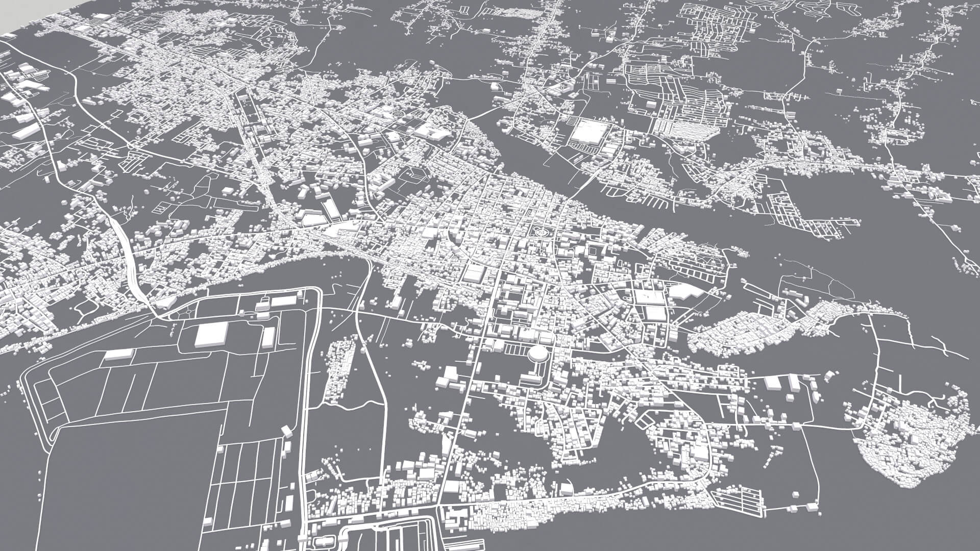 Cityscape Batangas Philippines - 3D Model by clickshop3d