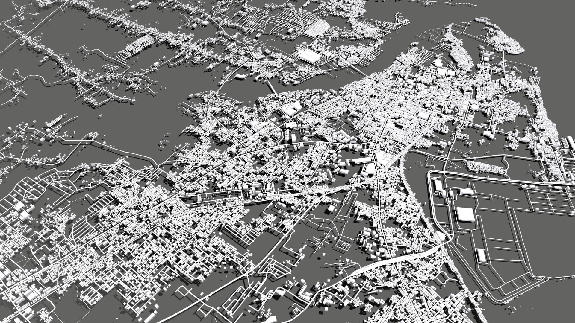 Cityscape Batangas Philippines - 3D Model by clickshop3d