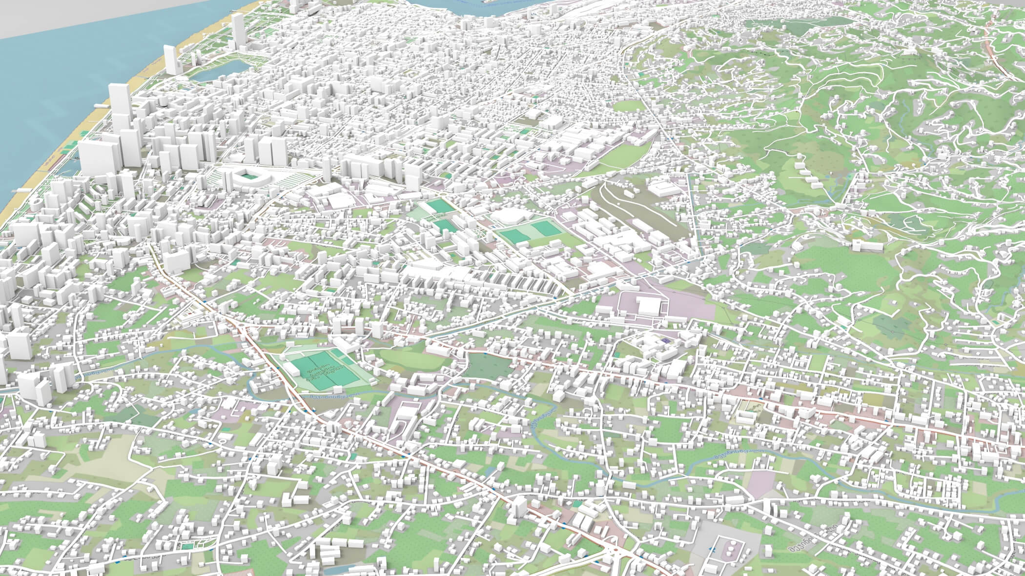 Cityscape Batumi Georgia - 3D Model by clickshop3d