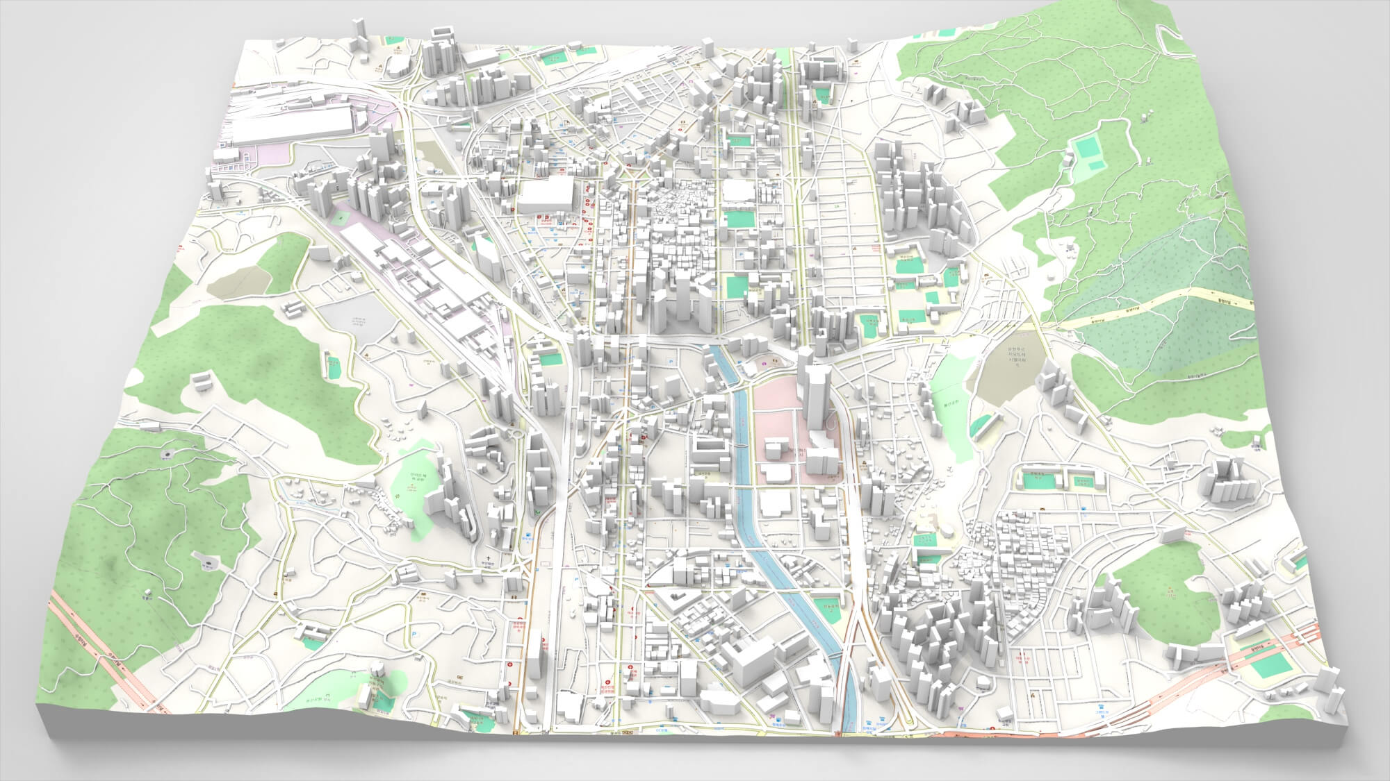 Cityscape Busan South Korea - 3D Model by clickshop3d