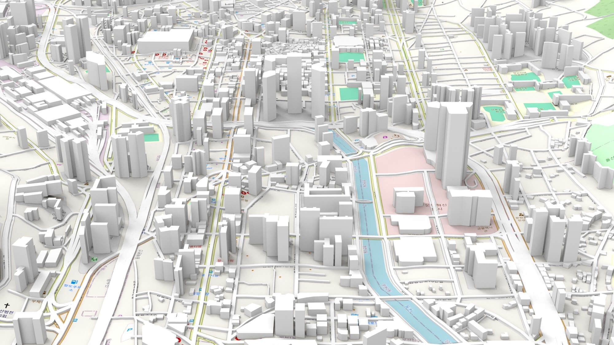 Cityscape Busan South Korea - 3D Model by clickshop3d