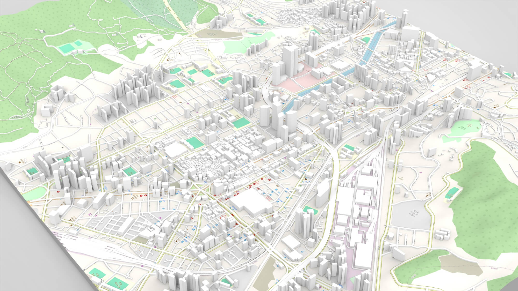 Cityscape Busan South Korea - 3D Model by clickshop3d