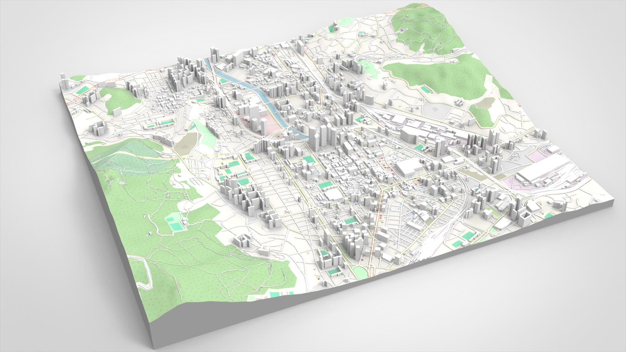 Cityscape Busan South Korea - 3D Model by clickshop3d