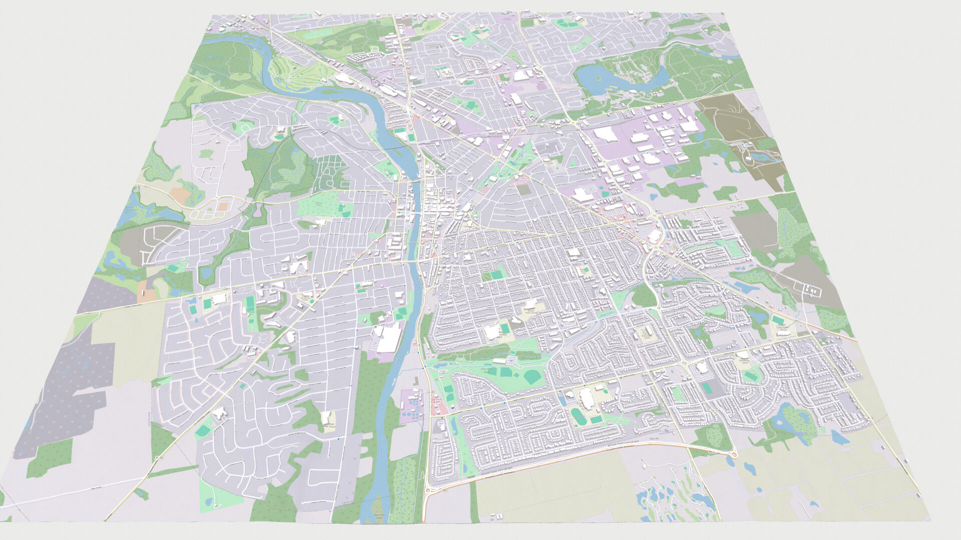 Cityscape Cambridge England - 3D Model by clickshop3d
