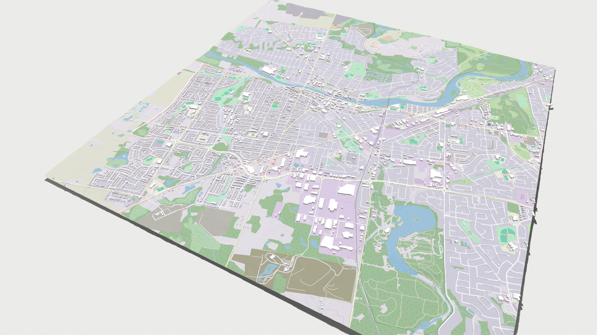 Cityscape Cambridge England - 3D Model by clickshop3d