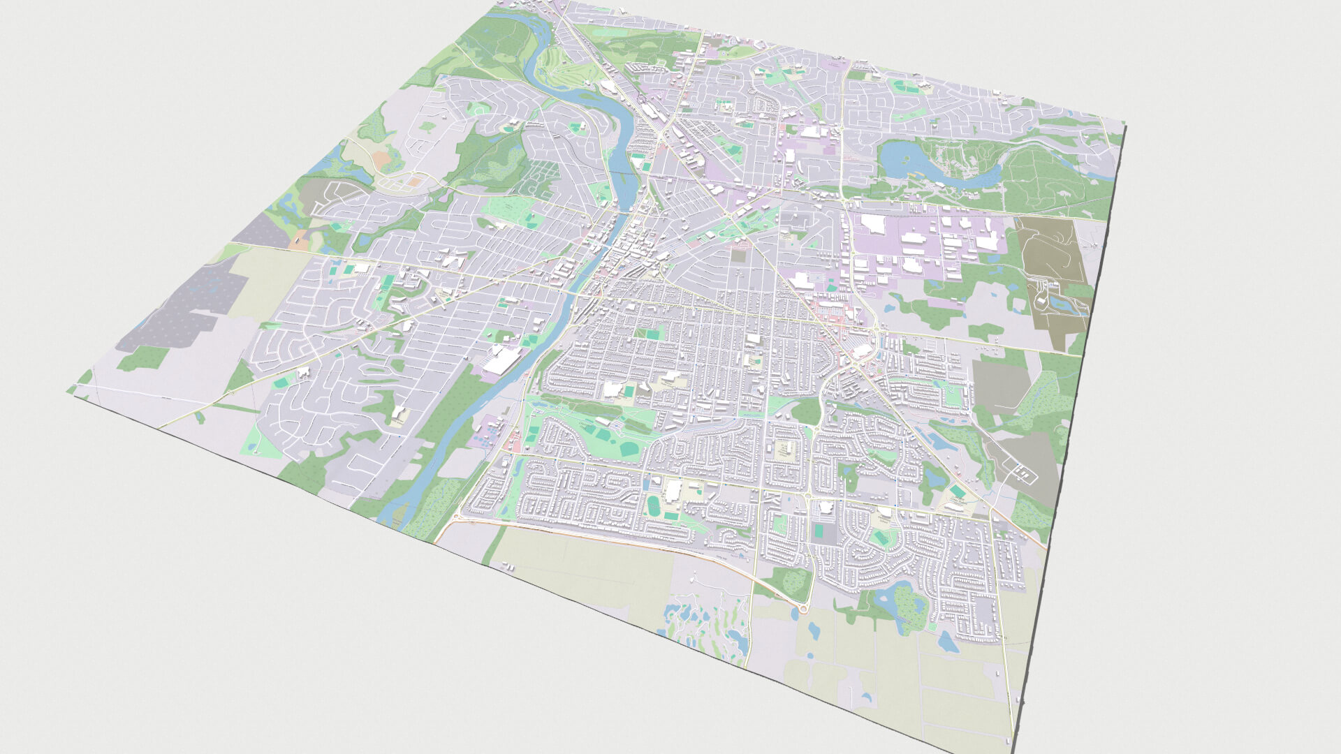 Cityscape Cambridge England - 3D Model by clickshop3d
