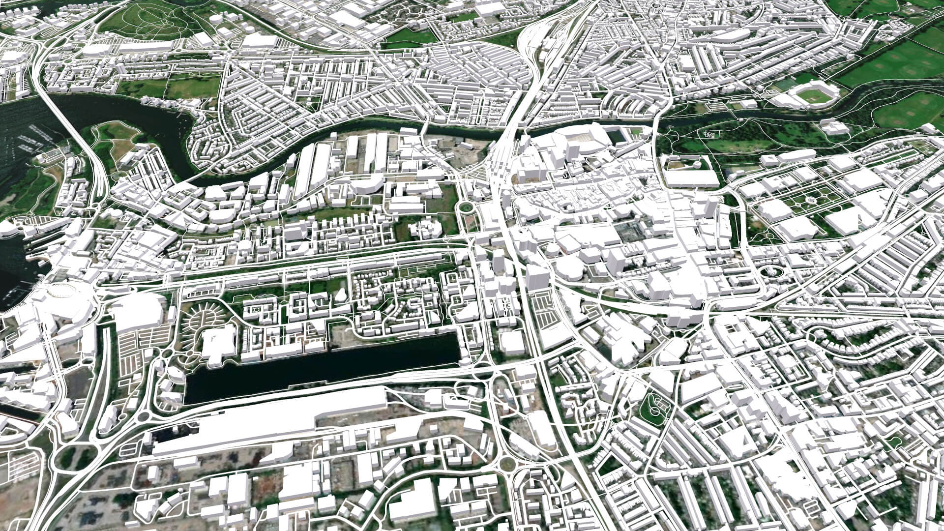 Cityscape Cardiff Great Britain - 3D Model by clickshop3d