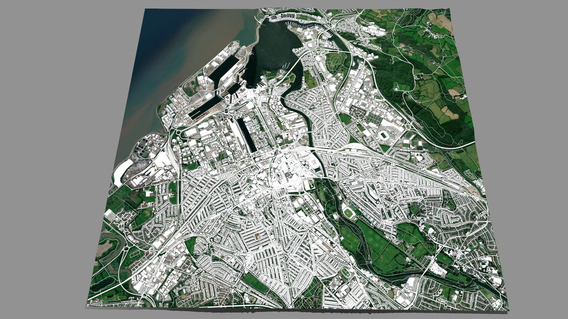 Cityscape Cardiff Great Britain - 3D Model by clickshop3d