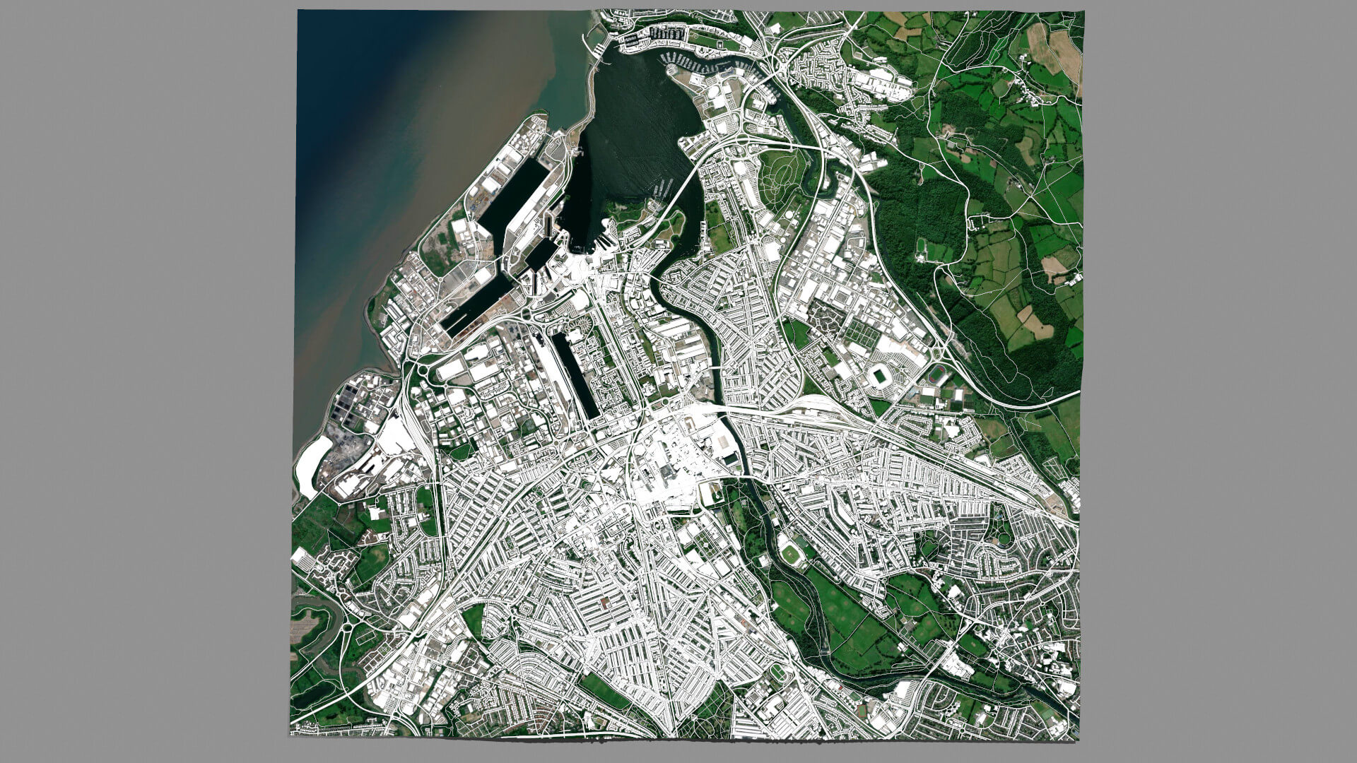 Cityscape Cardiff Great Britain - 3D Model by clickshop3d