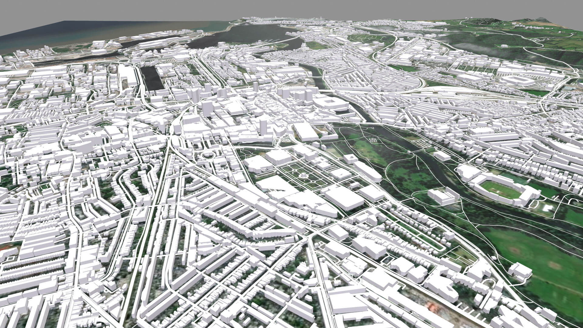 Cityscape Cardiff Great Britain - 3D Model by clickshop3d