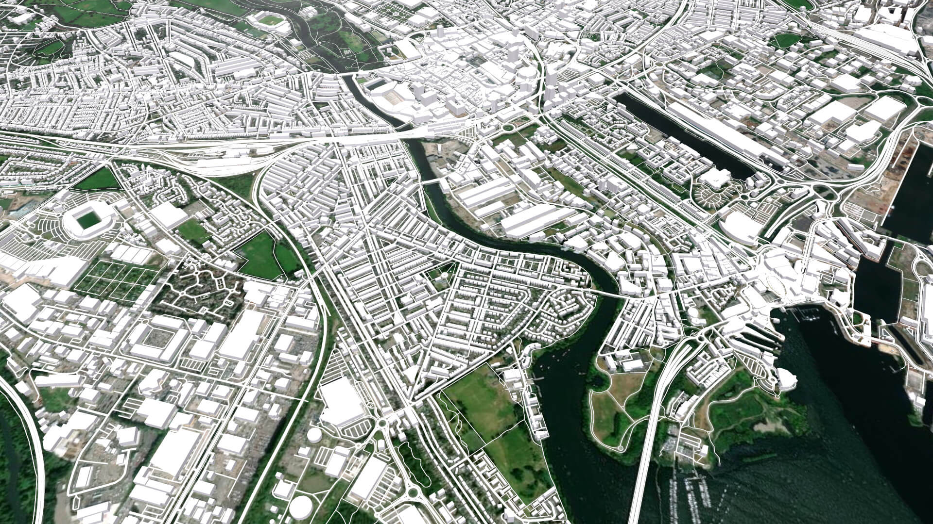 Cityscape Cardiff Great Britain - 3D Model by clickshop3d