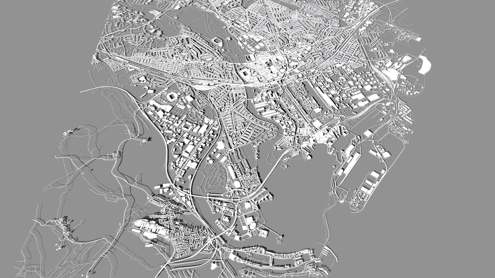 Cityscape Cardiff Great Britain - 3D Model by clickshop3d