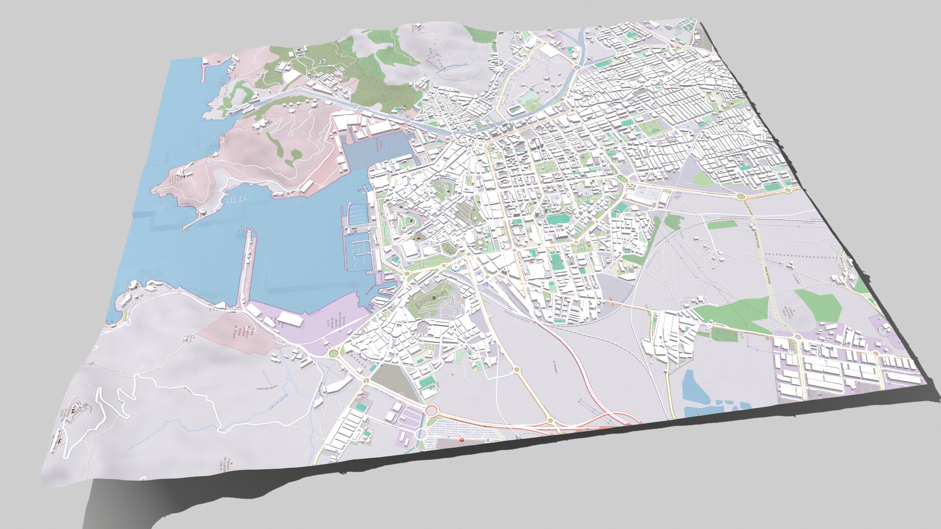 Cityscape Cartagena Columbia - 3D Model by clickshop3d