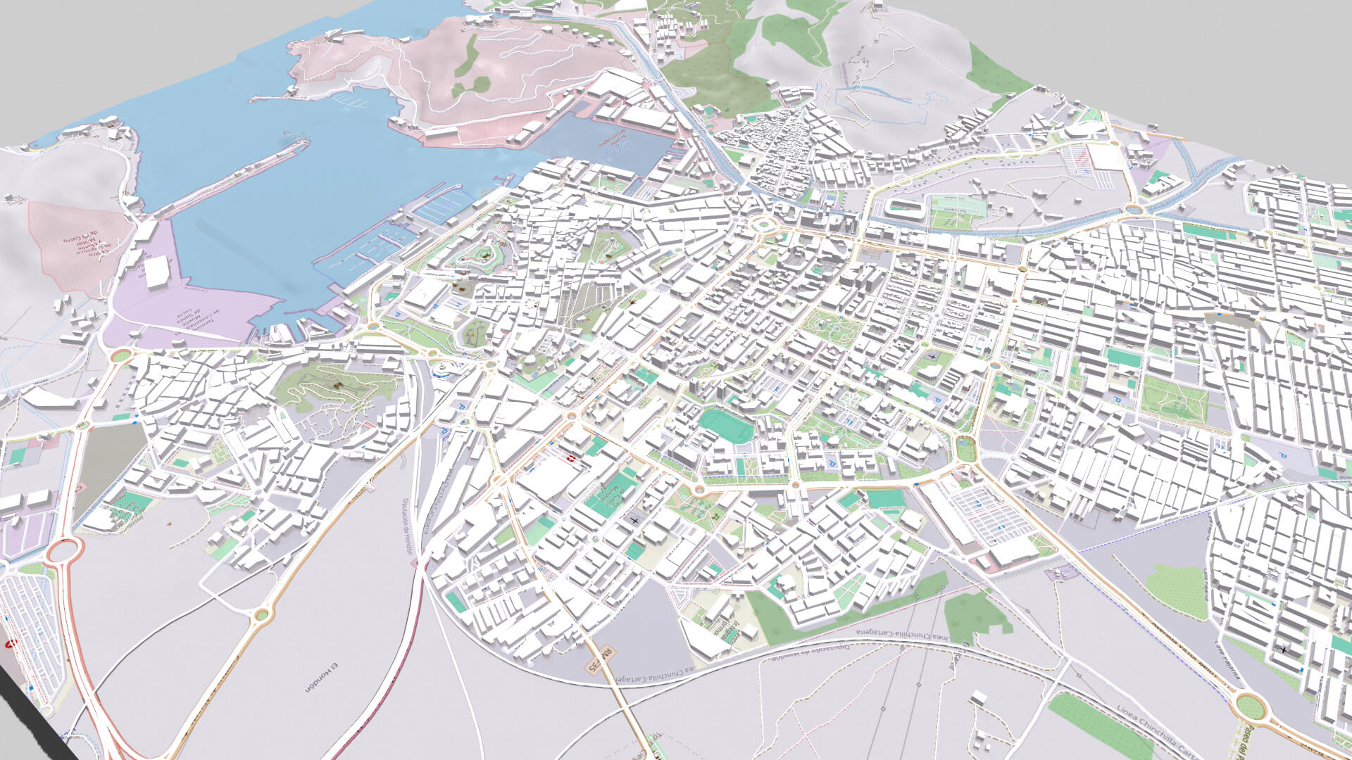 Cityscape Cartagena Columbia - 3D Model by clickshop3d