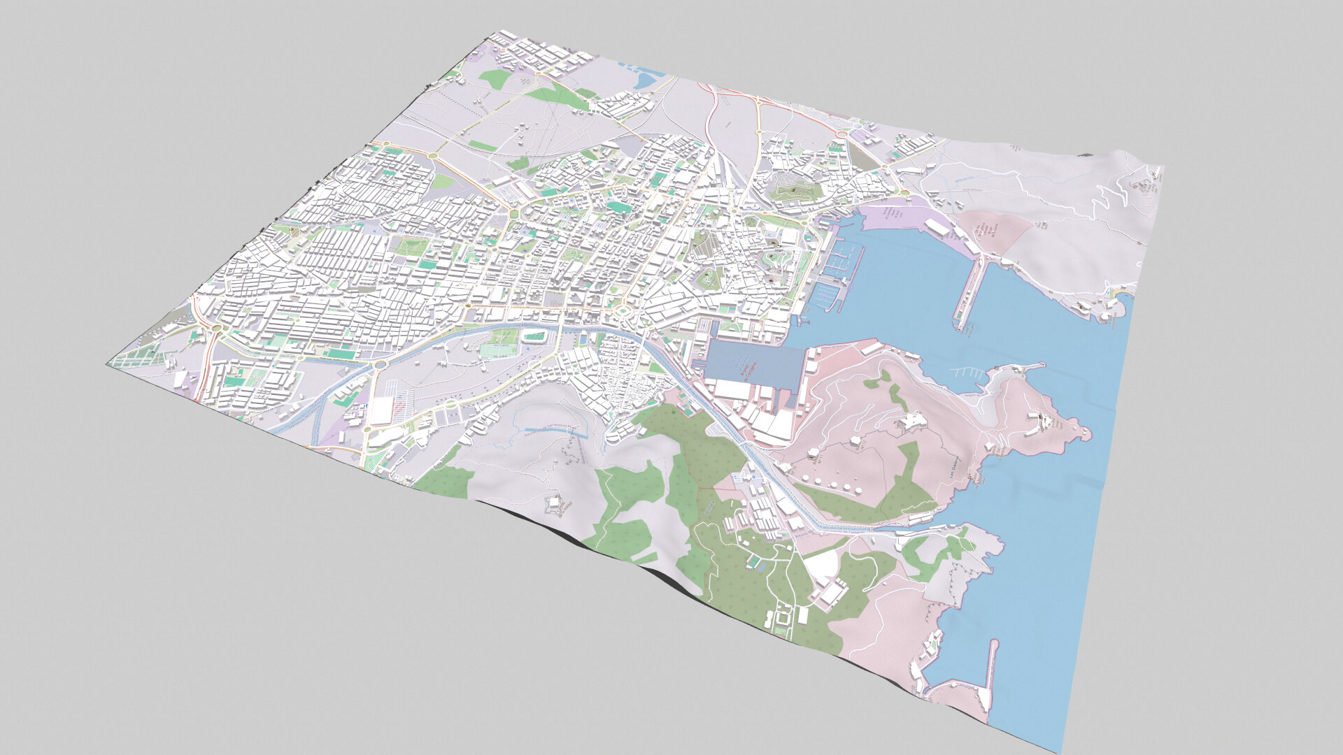 Cityscape Cartagena Columbia - 3D Model by clickshop3d