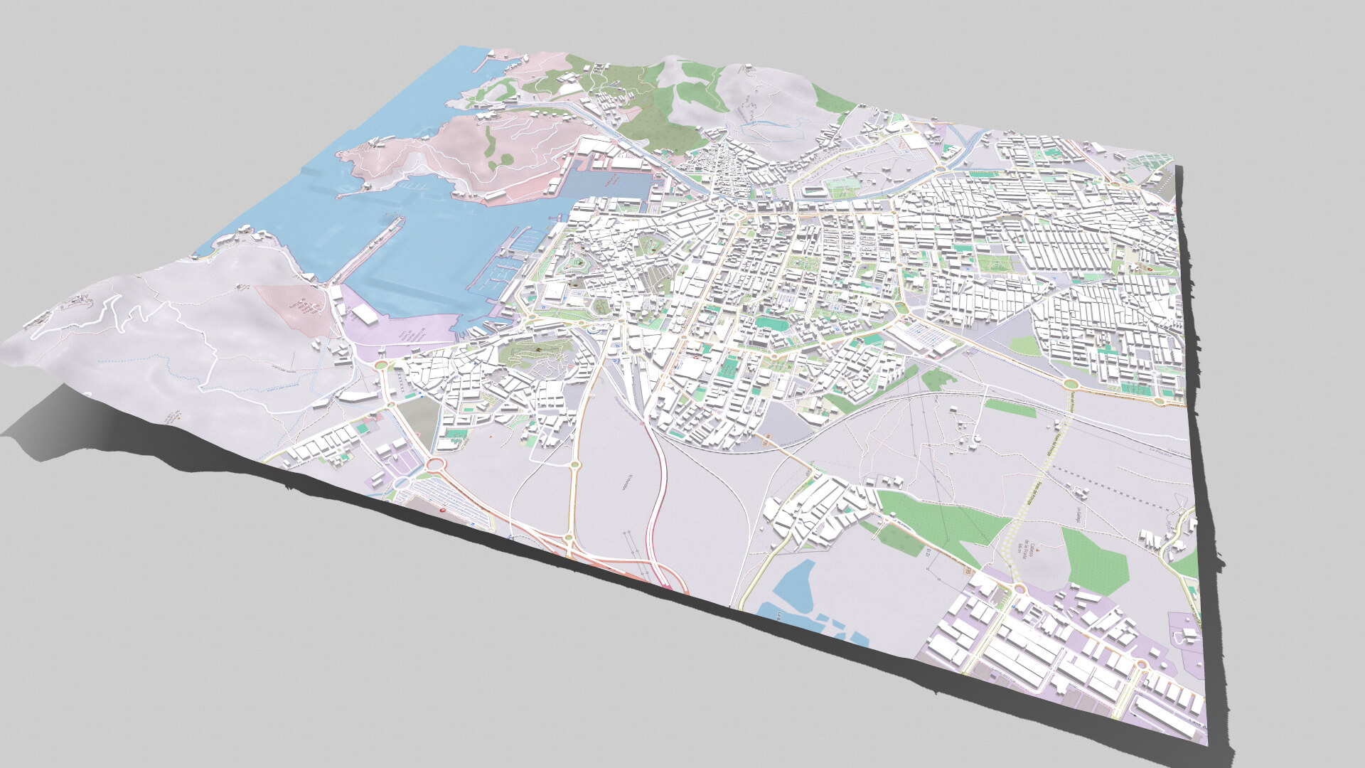 Cityscape Cartagena Columbia - 3D Model by clickshop3d