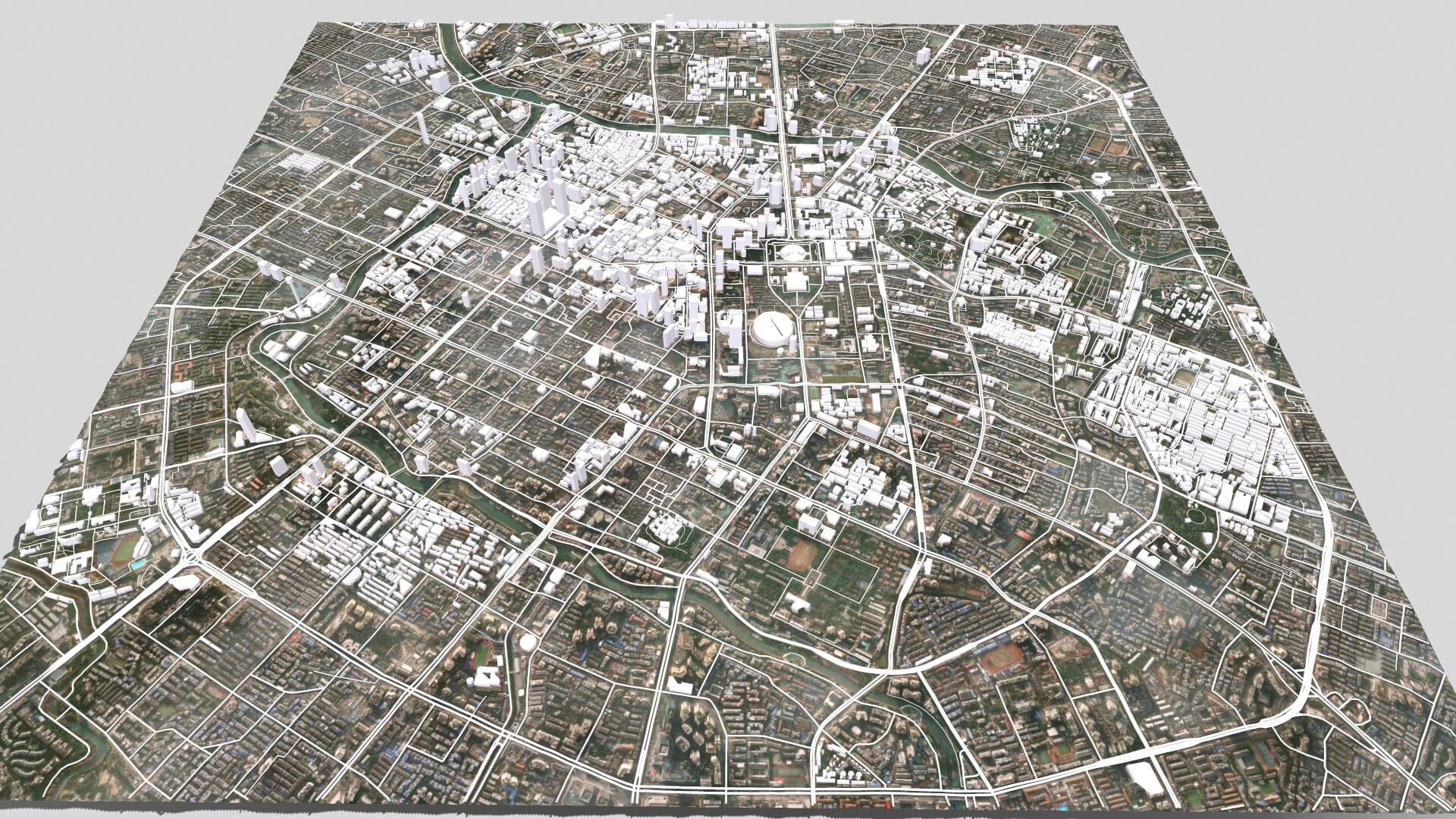 Cityscape Chengdu China - 3D Model by clickshop3d