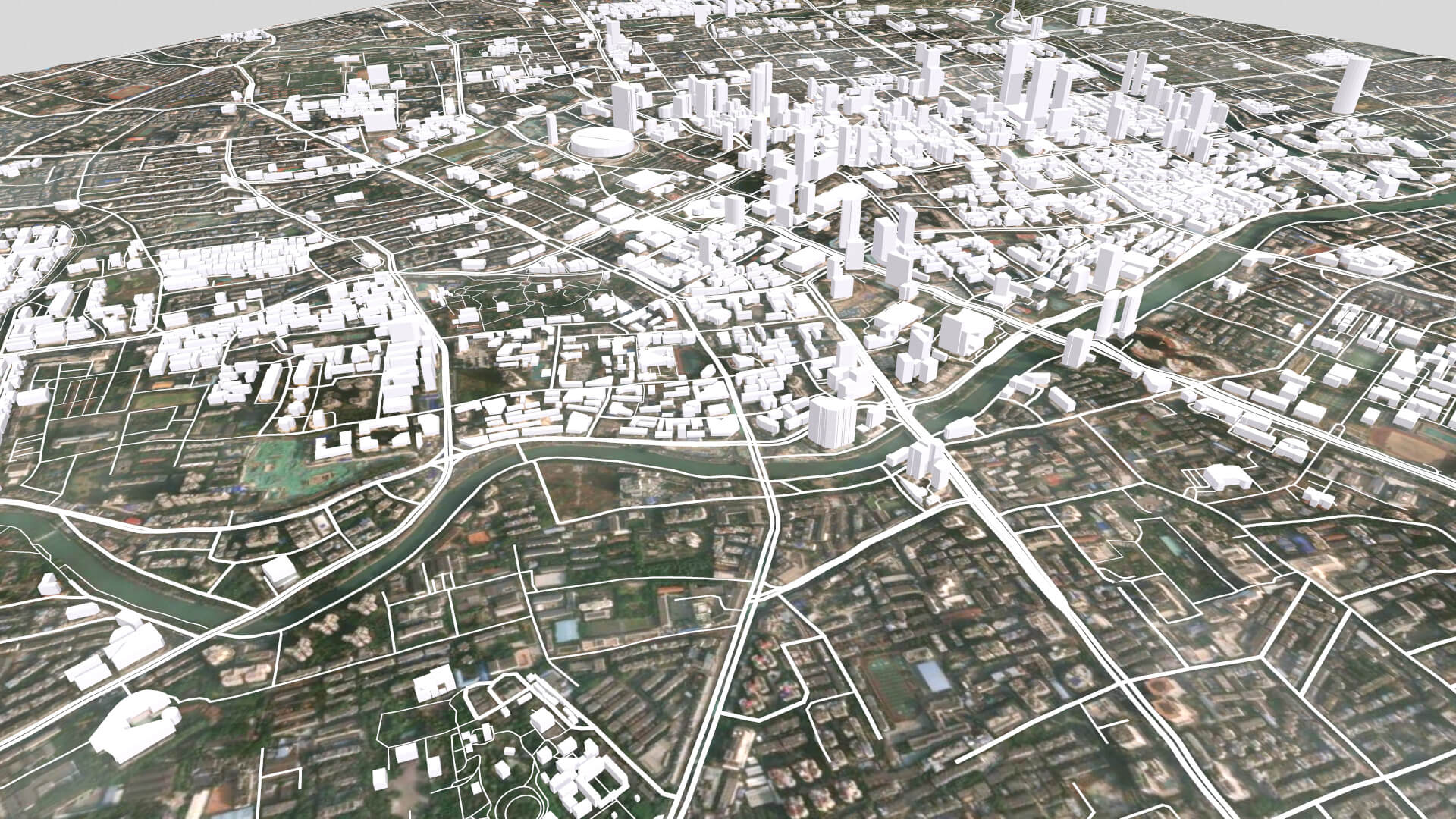 Cityscape Chengdu China - 3D Model by clickshop3d