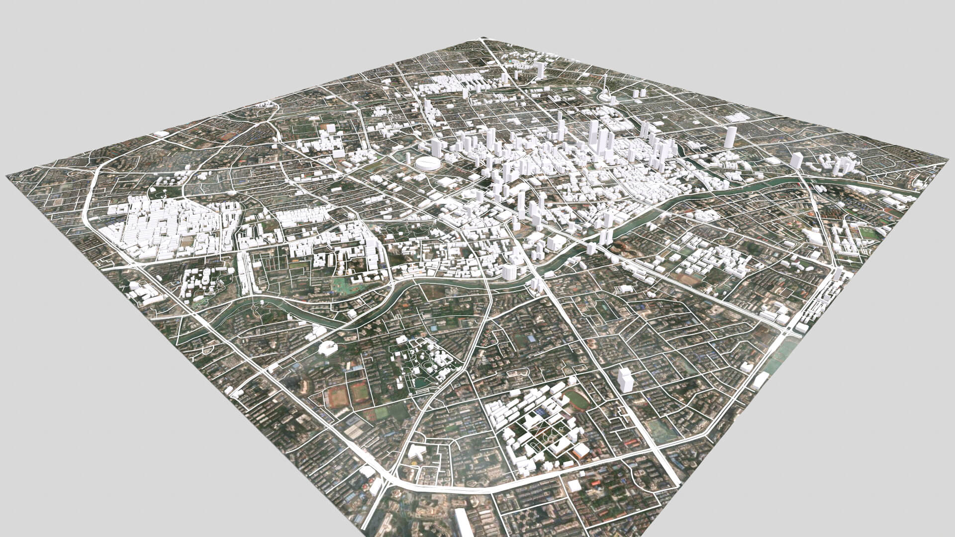 Cityscape Chengdu China - 3D Model by clickshop3d