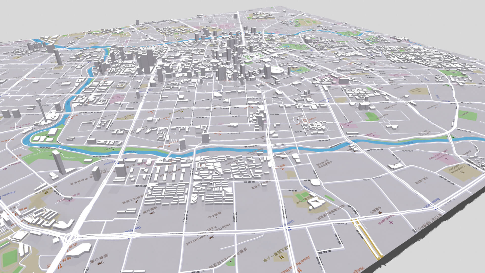 Cityscape Chengdu China - 3D Model by clickshop3d