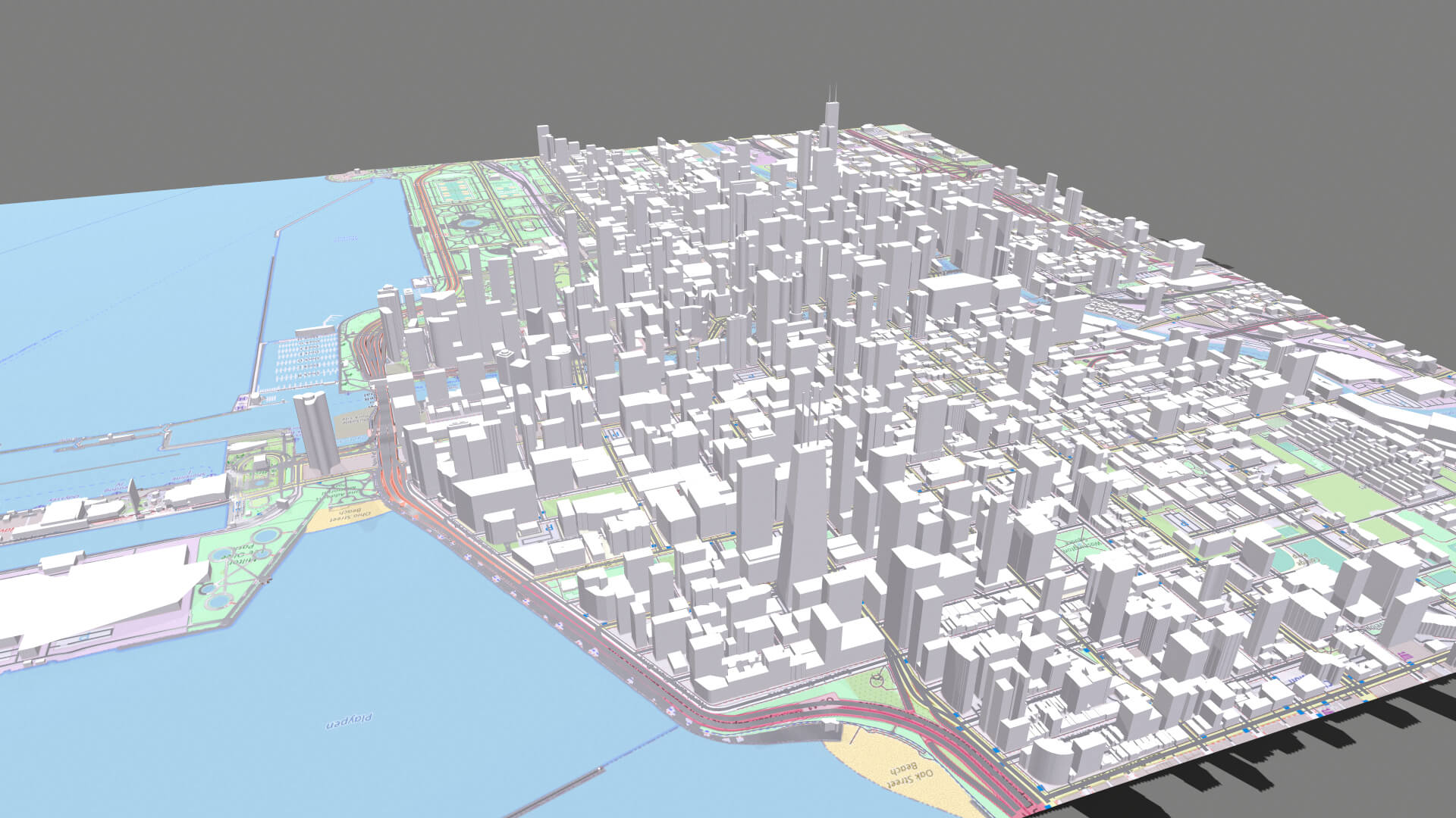 Cityscape Chicago USA - 3D Model by clickshop3d