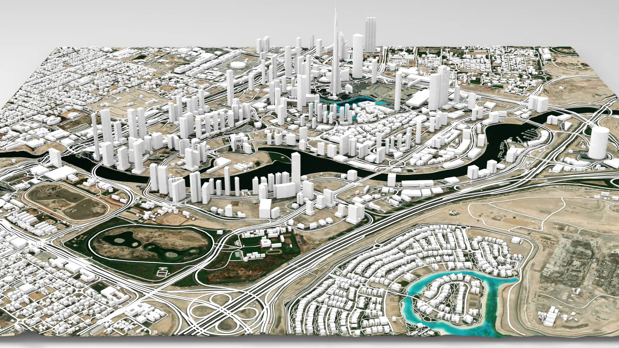 Cityscape Dubai Fragment City Down Town - 3D Model by clickshop3d