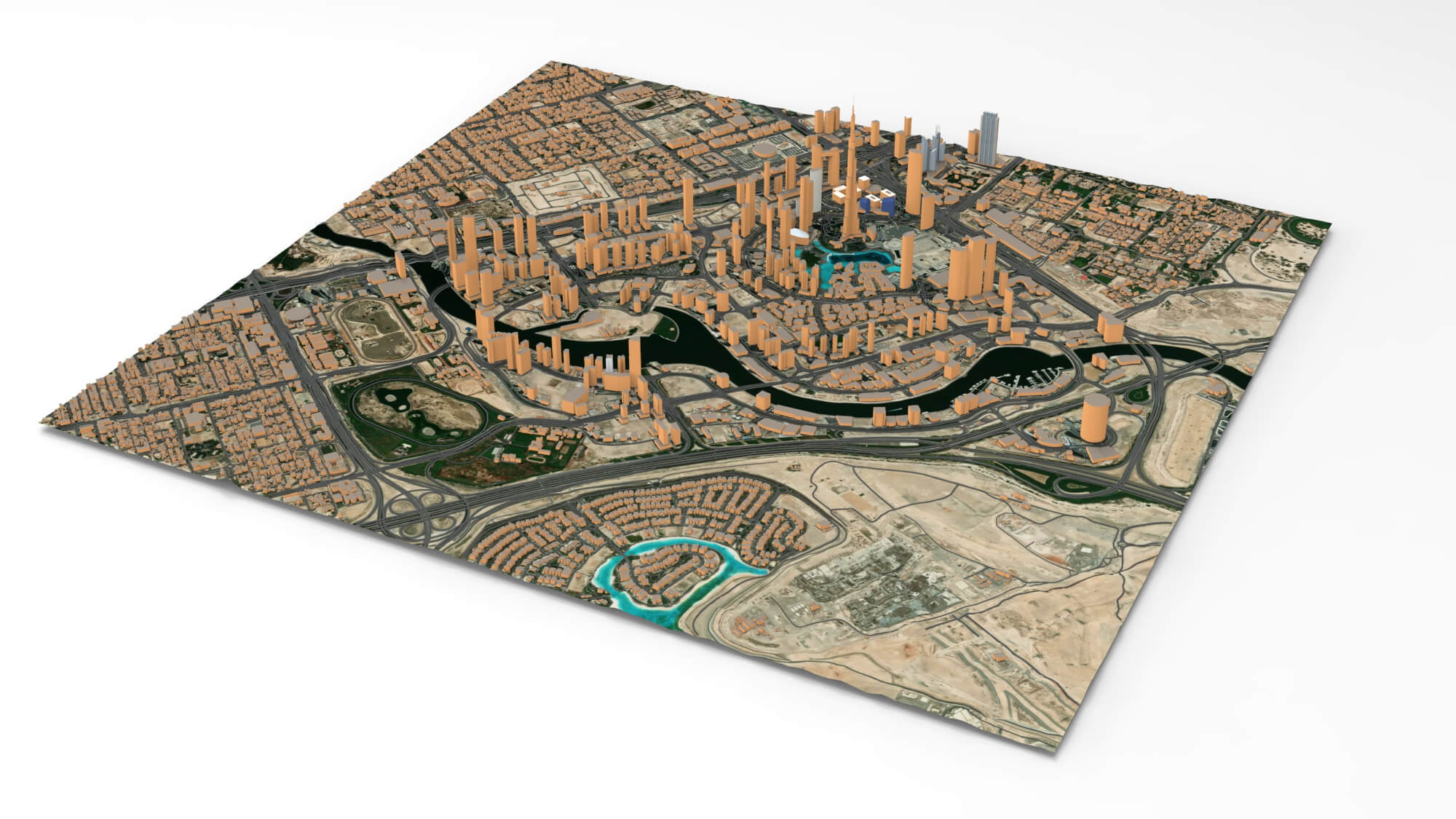 Cityscape Dubai Fragment City Down Town - 3D Model by clickshop3d