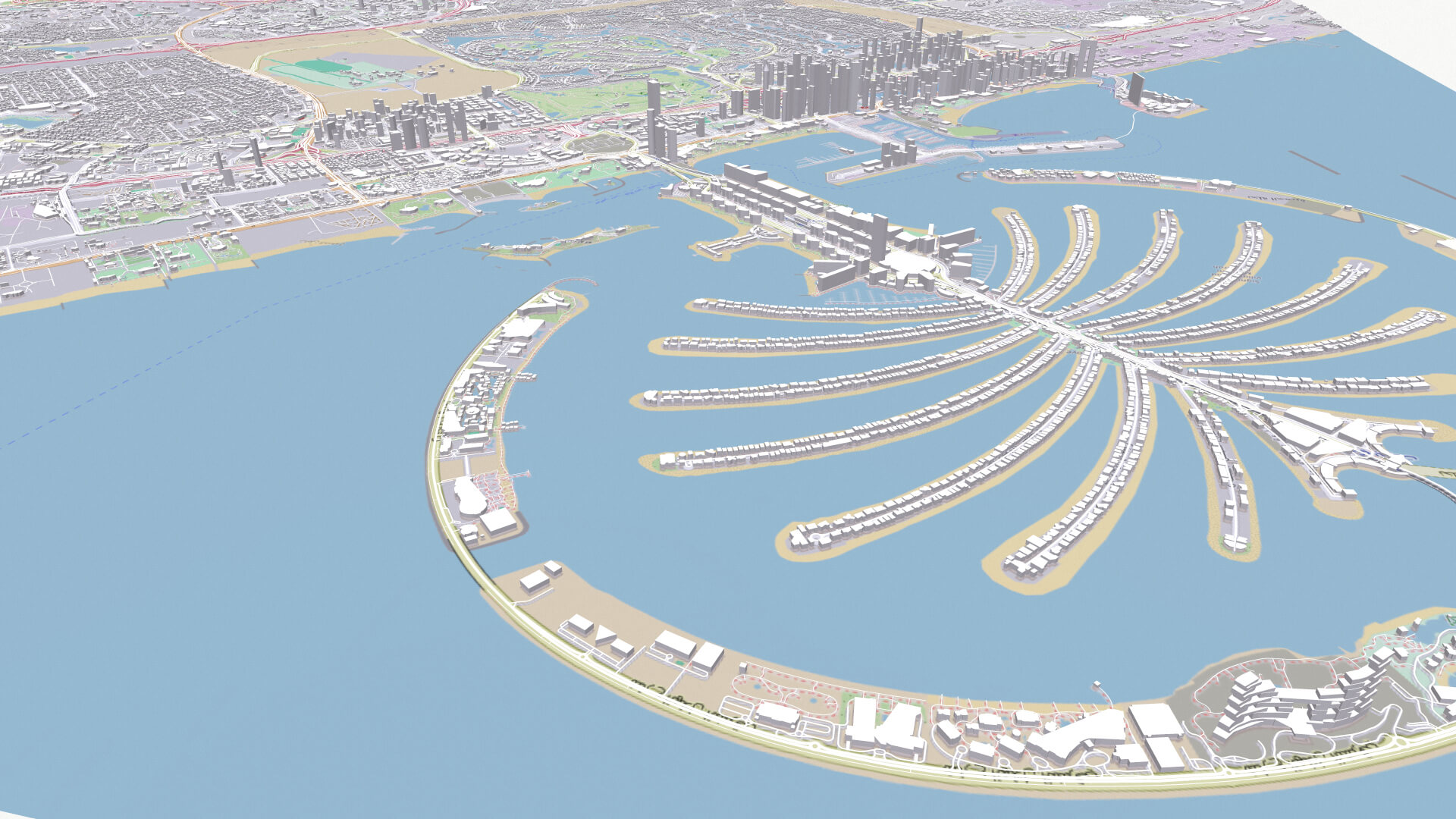 Cityscape Dubai UAE - 3D Model by clickshop3d