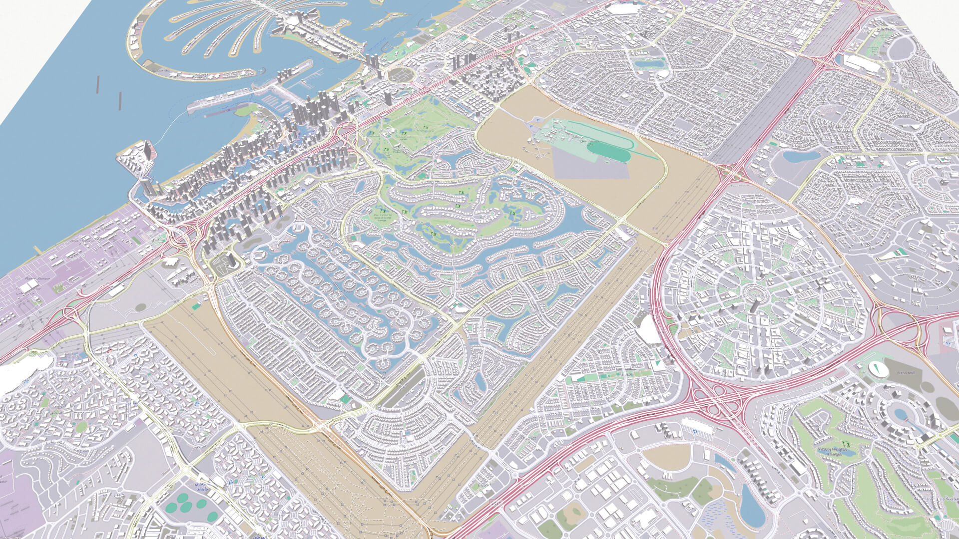 Cityscape Dubai UAE - 3D Model by clickshop3d