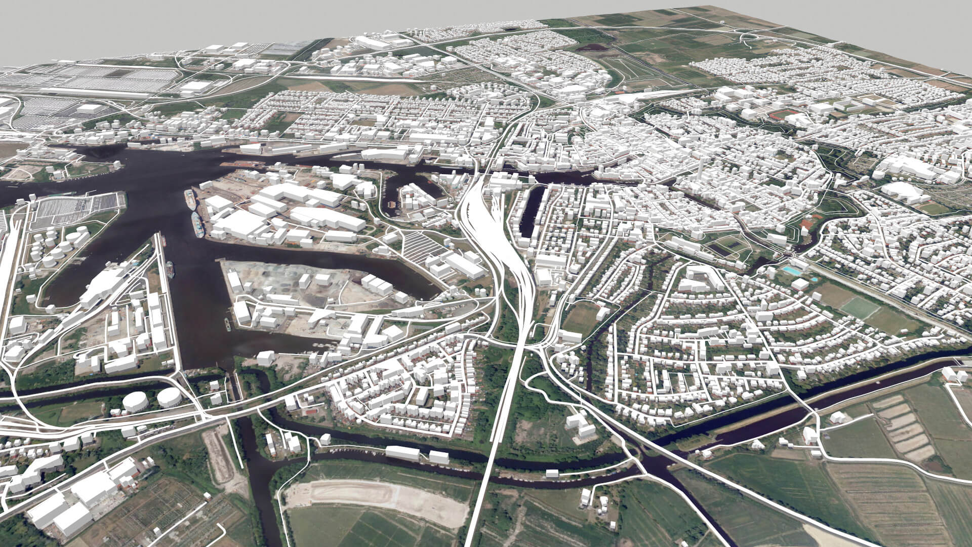 Cityscape Emden Germany - 3D Model by clickshop3d