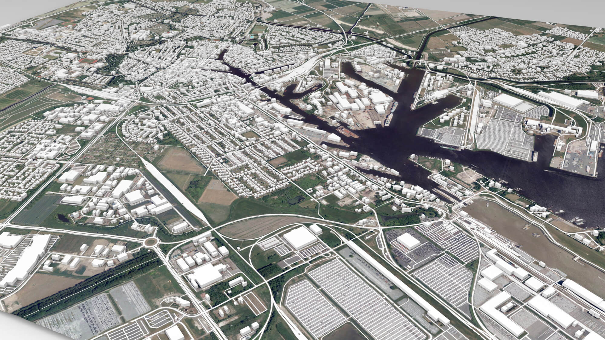 Cityscape Emden Germany - 3D Model by clickshop3d