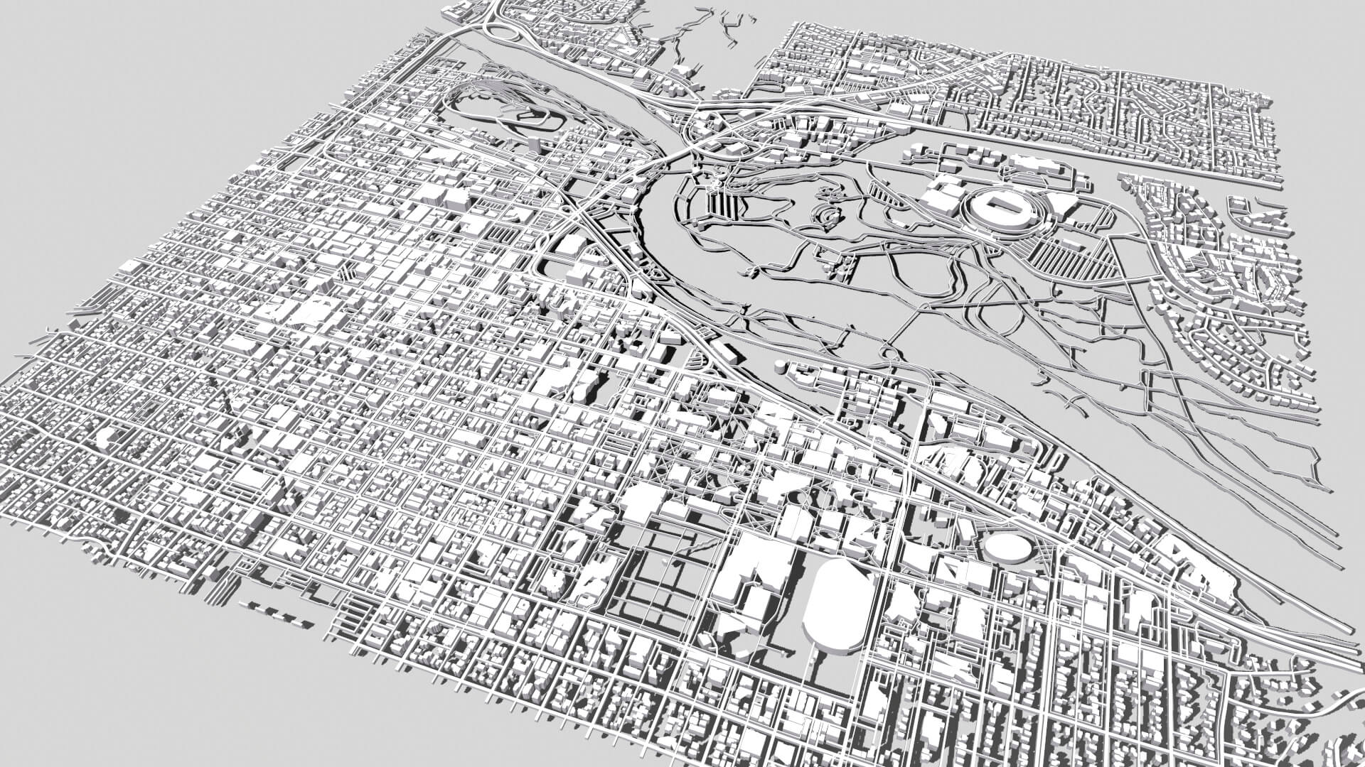 Cityscape Eugene Oregon USA - 3D Model by clickshop3d