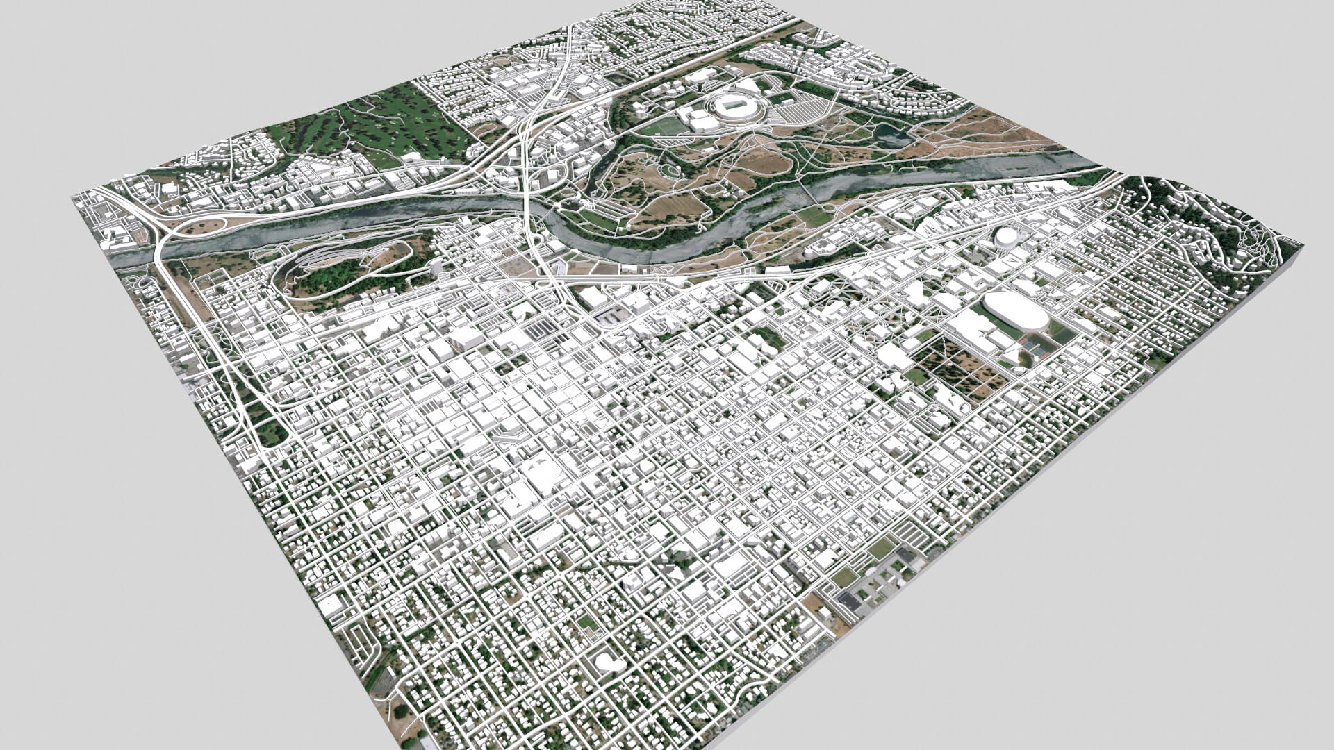 Cityscape Eugene Oregon USA - 3D Model by clickshop3d
