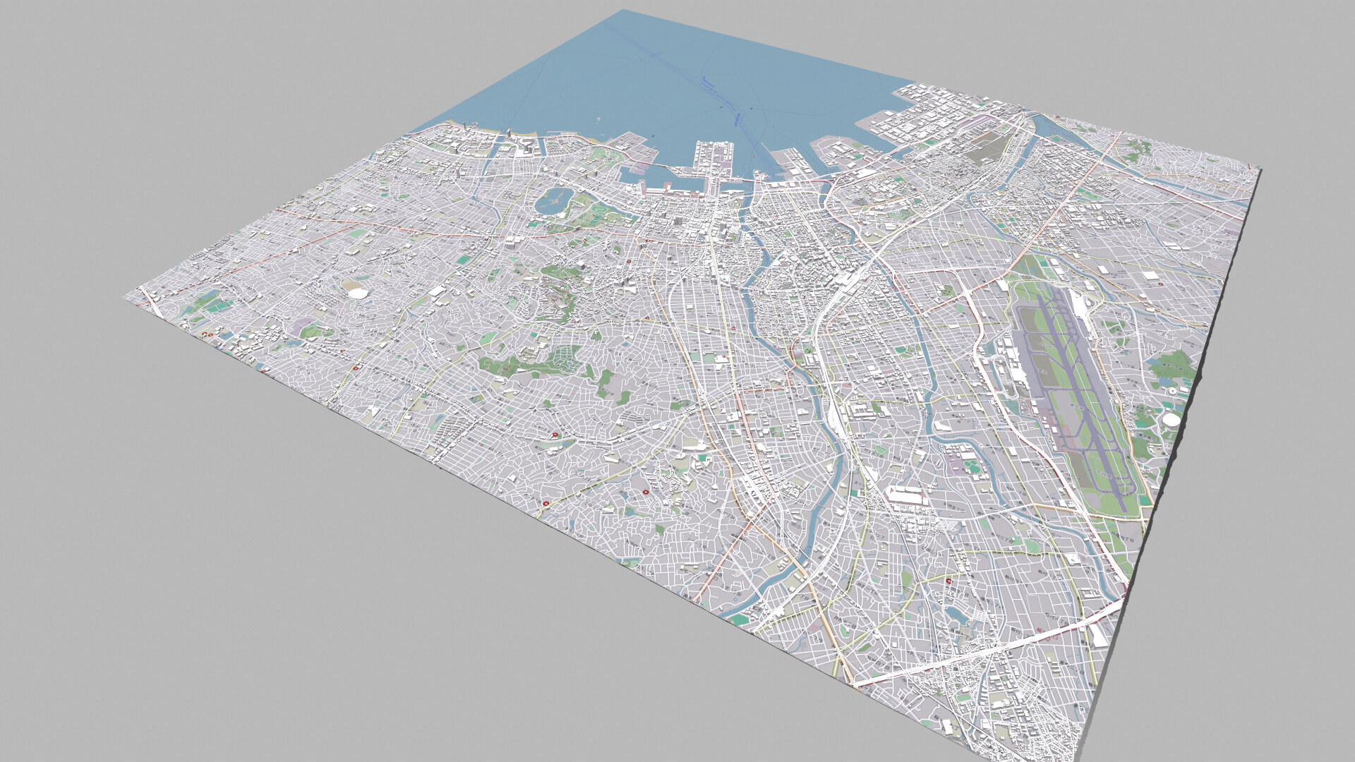 Cityscape Fukuoka Japan - 3D Model by clickshop3d