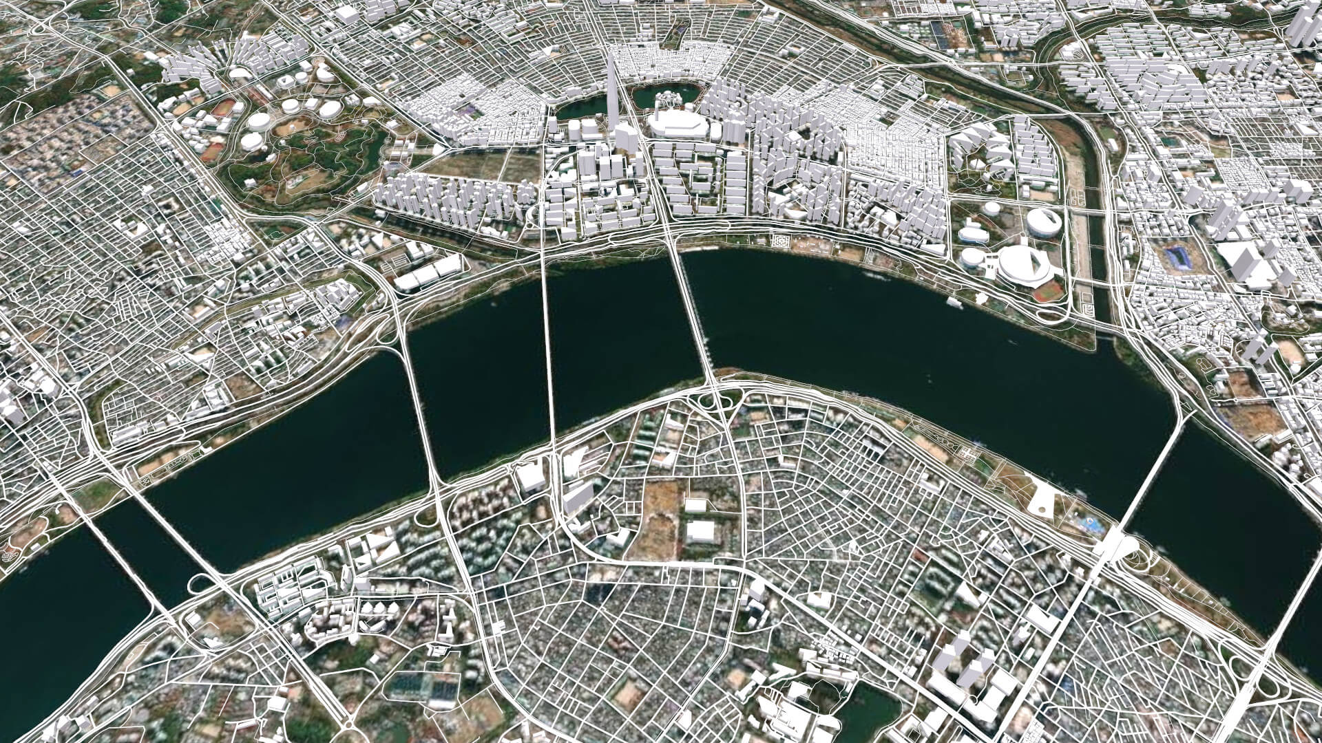 Cityscape Hanam South Korea - 3D Model by clickshop3d