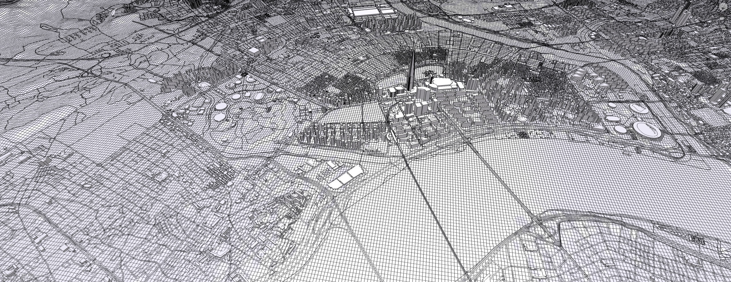 Cityscape Hanam South Korea - 3D Model by clickshop3d