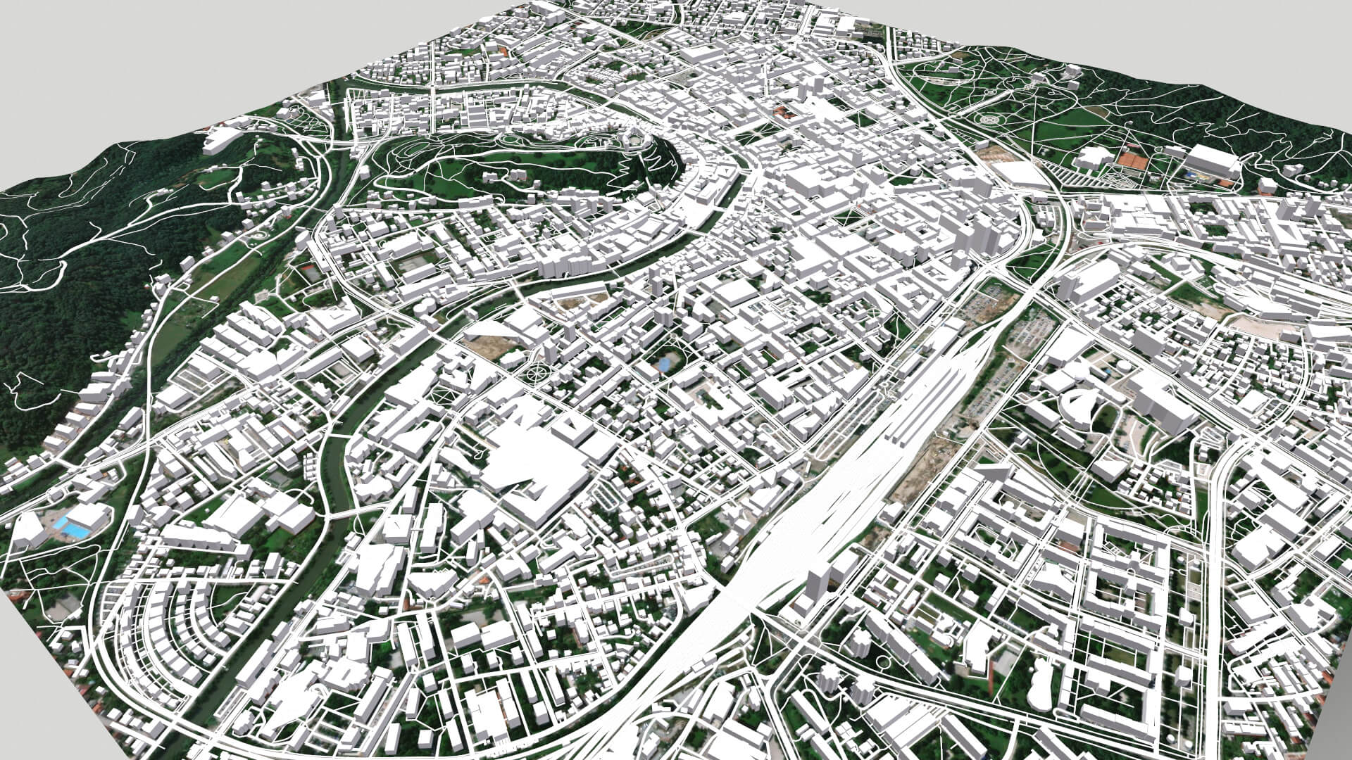 Cityscape Ljubljana, Slovenia - 3D Model by clickshop3d