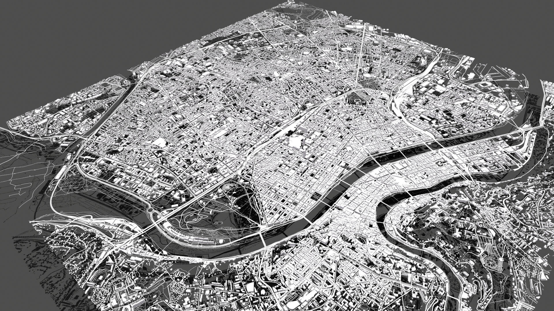 Cityscape Lyon France - 3D Model by clickshop3d