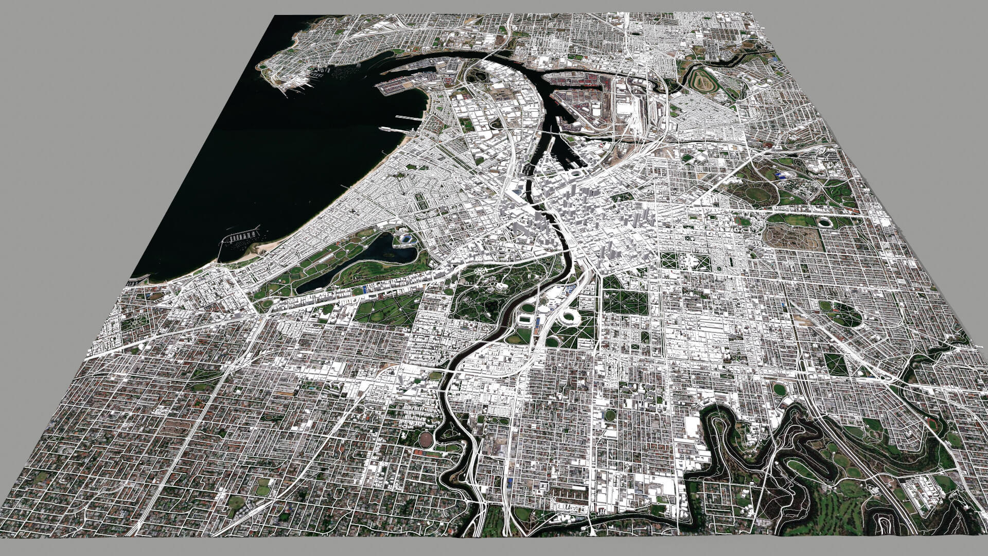 Cityscape Melbourne Australia - 3D Model by clickshop3d