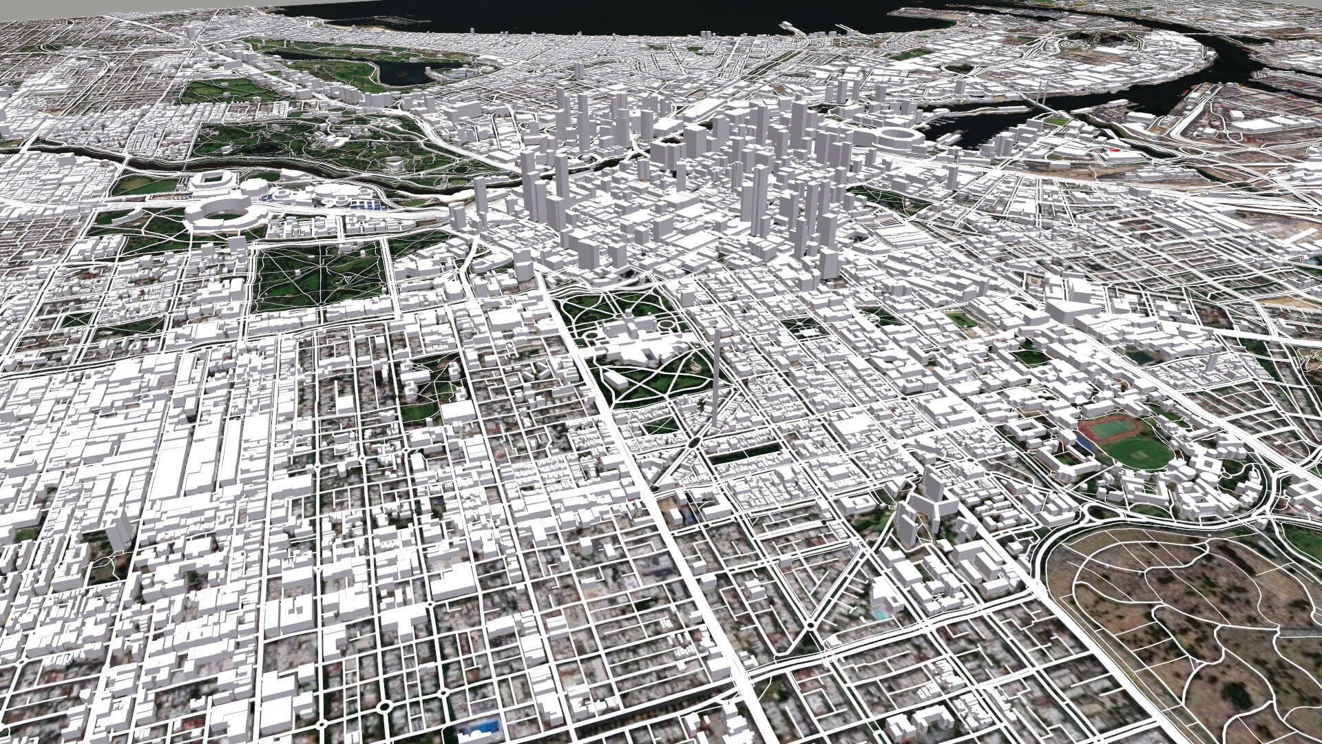 Cityscape Melbourne Australia - 3D Model by clickshop3d