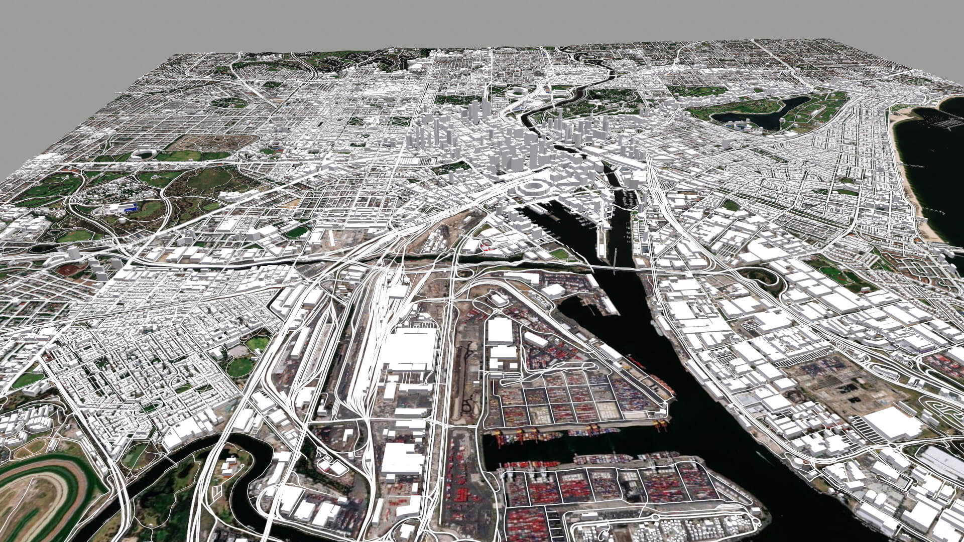 Cityscape Melbourne Australia - 3D Model by clickshop3d