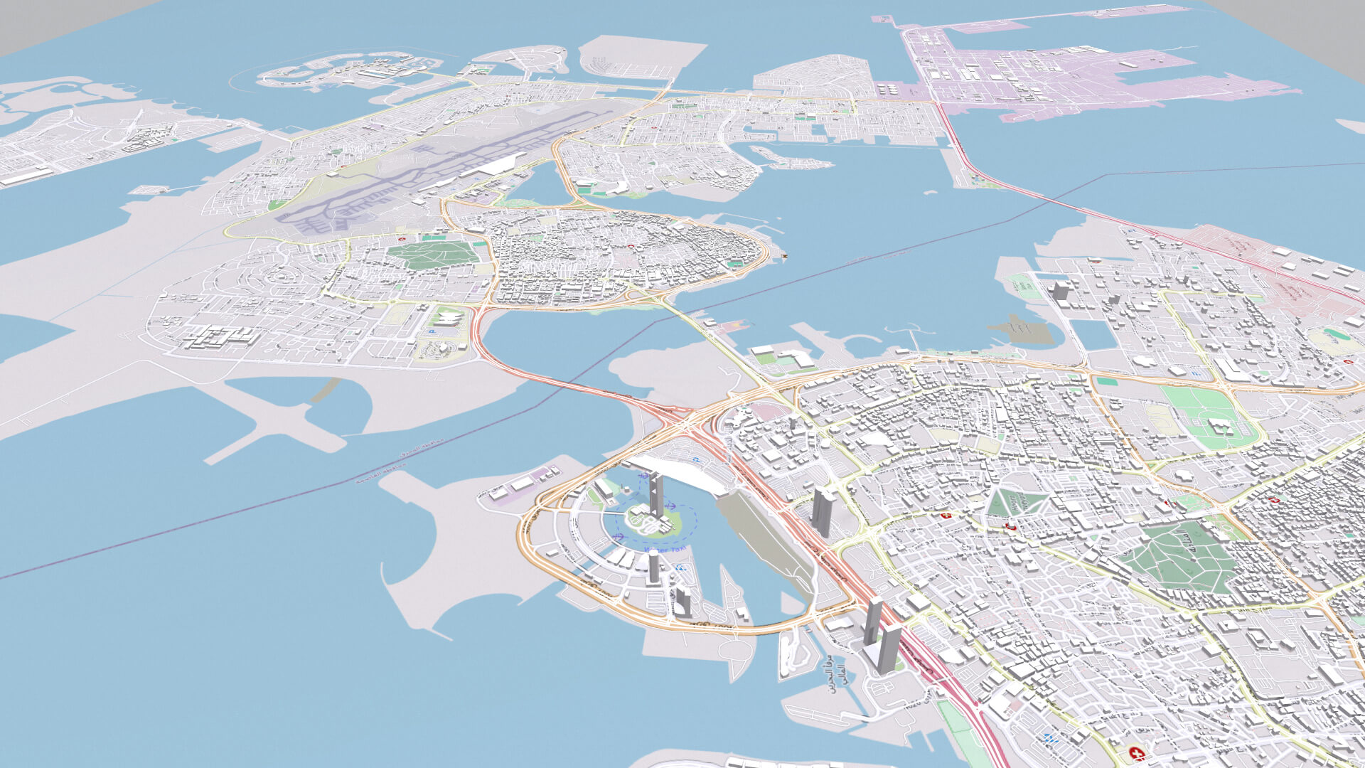 Cityscape Muharraq Bahrain - 3D Model by clickshop3d