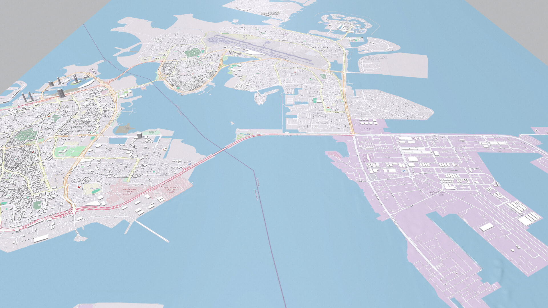 Cityscape Muharraq Bahrain - 3D Model by clickshop3d