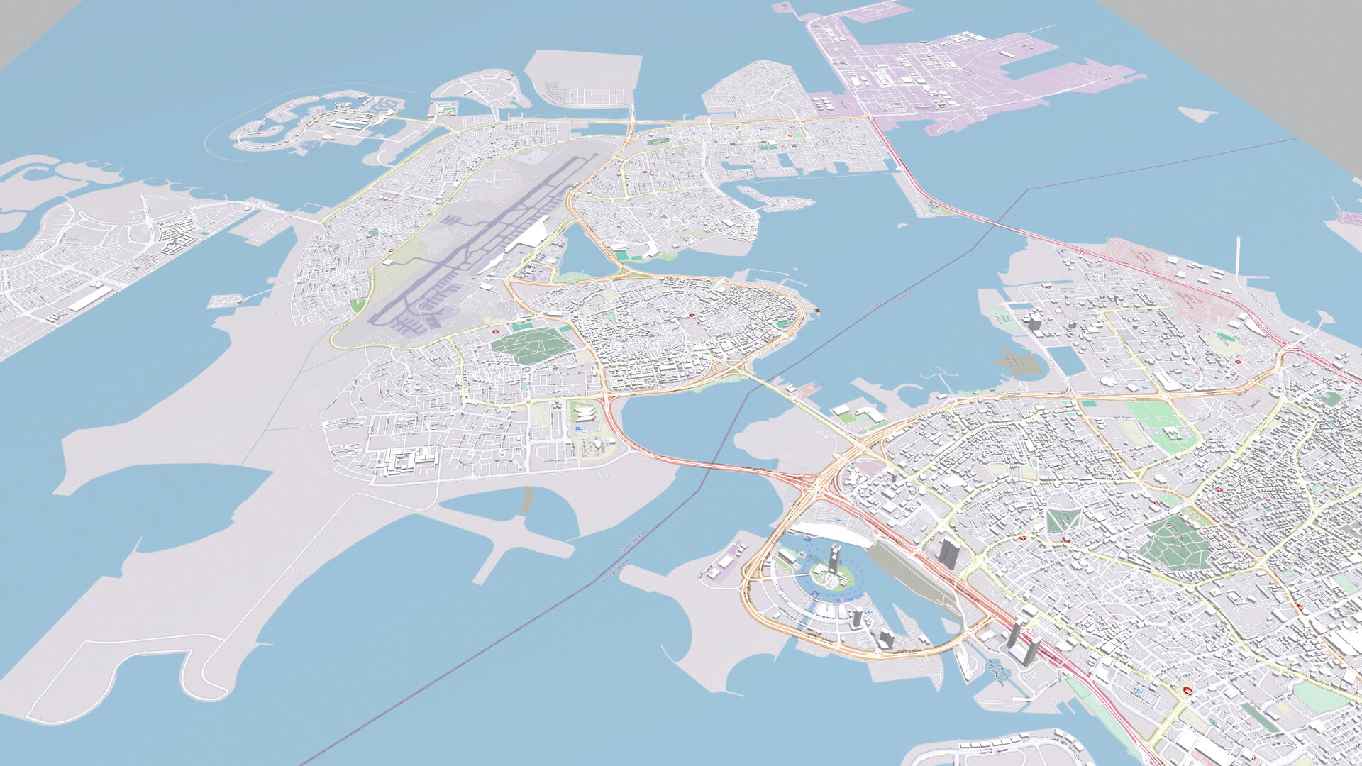 Cityscape Muharraq Bahrain - 3D Model by clickshop3d