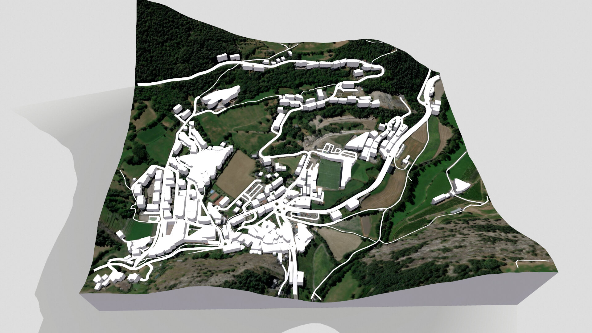 Cityscape of Ordino in Andorra - 3D Model by clickshop3d