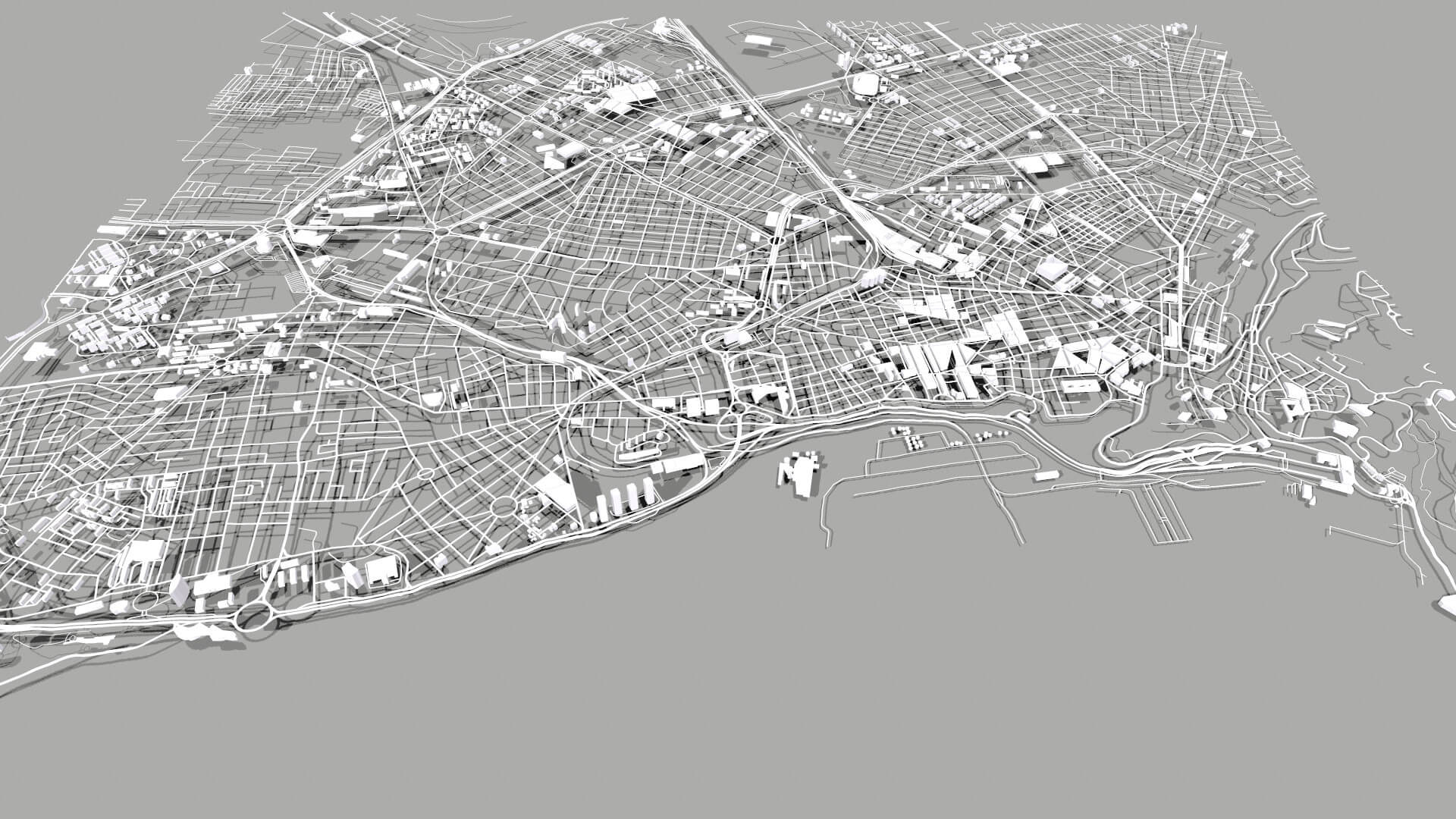 Cityscape Oran Algeria - 3D Model by clickshop3d