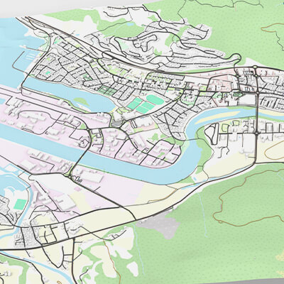 Cityscape Orkanger Norway - 3D Model by clickshop3d
