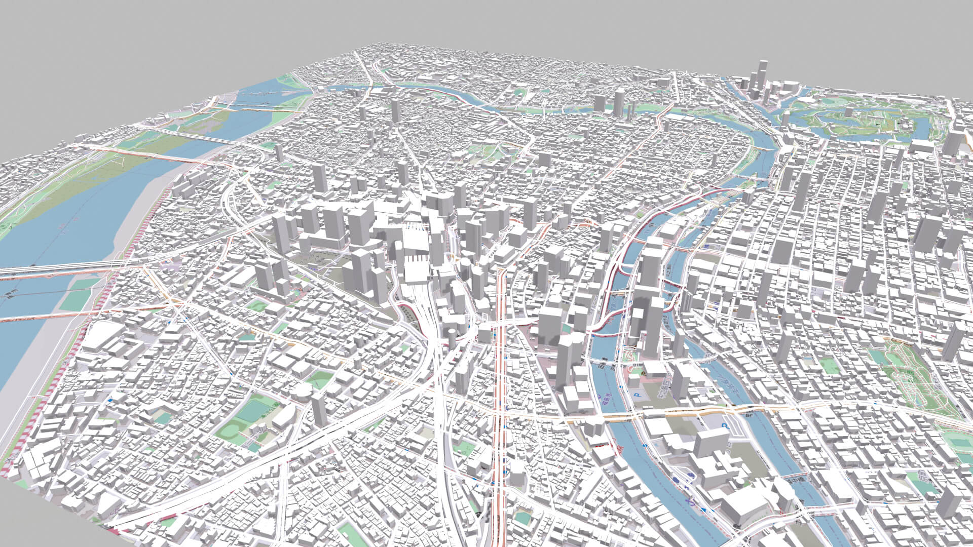 Cityscape Osaka Japan - 3D Model by clickshop3d