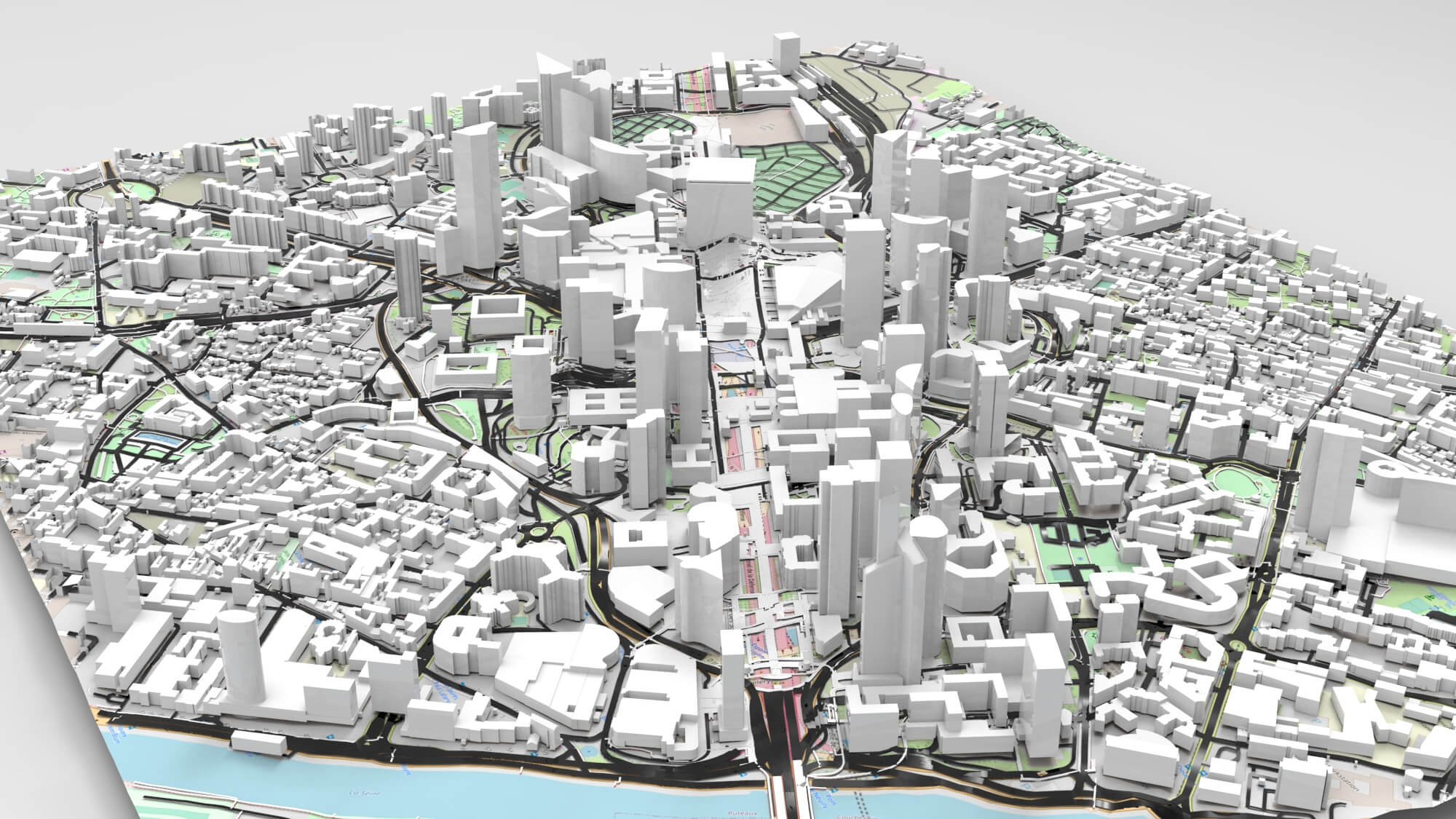 Cityscape Paris France Fragment City - 3D Model by clickshop3d